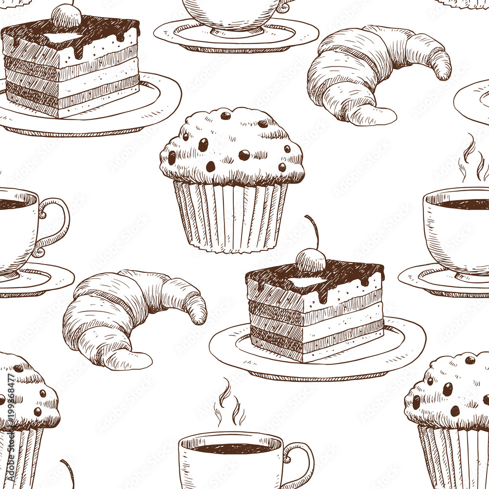 Food sketch vector natural menu restaurant fresh hand drawn product and ...