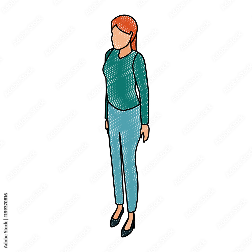 Woman faceless cartoon vector illustration graphic design Stock Vector ...