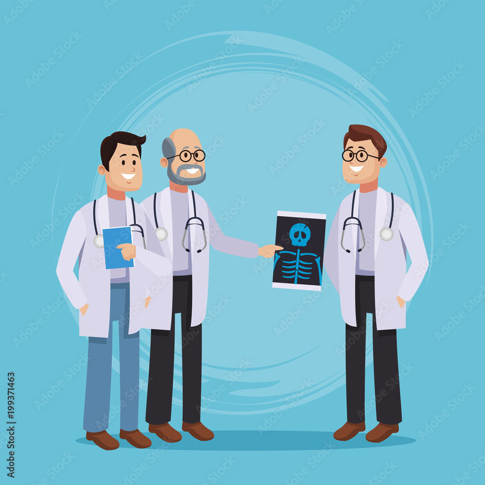 Medical teamwork cartoon vector illustration graphic design Stock ...
