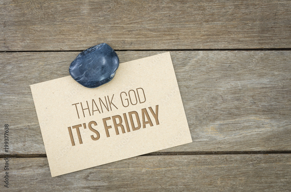 Thank god it is Friday, TGIF, lifestyle conceptual words, wooden ...