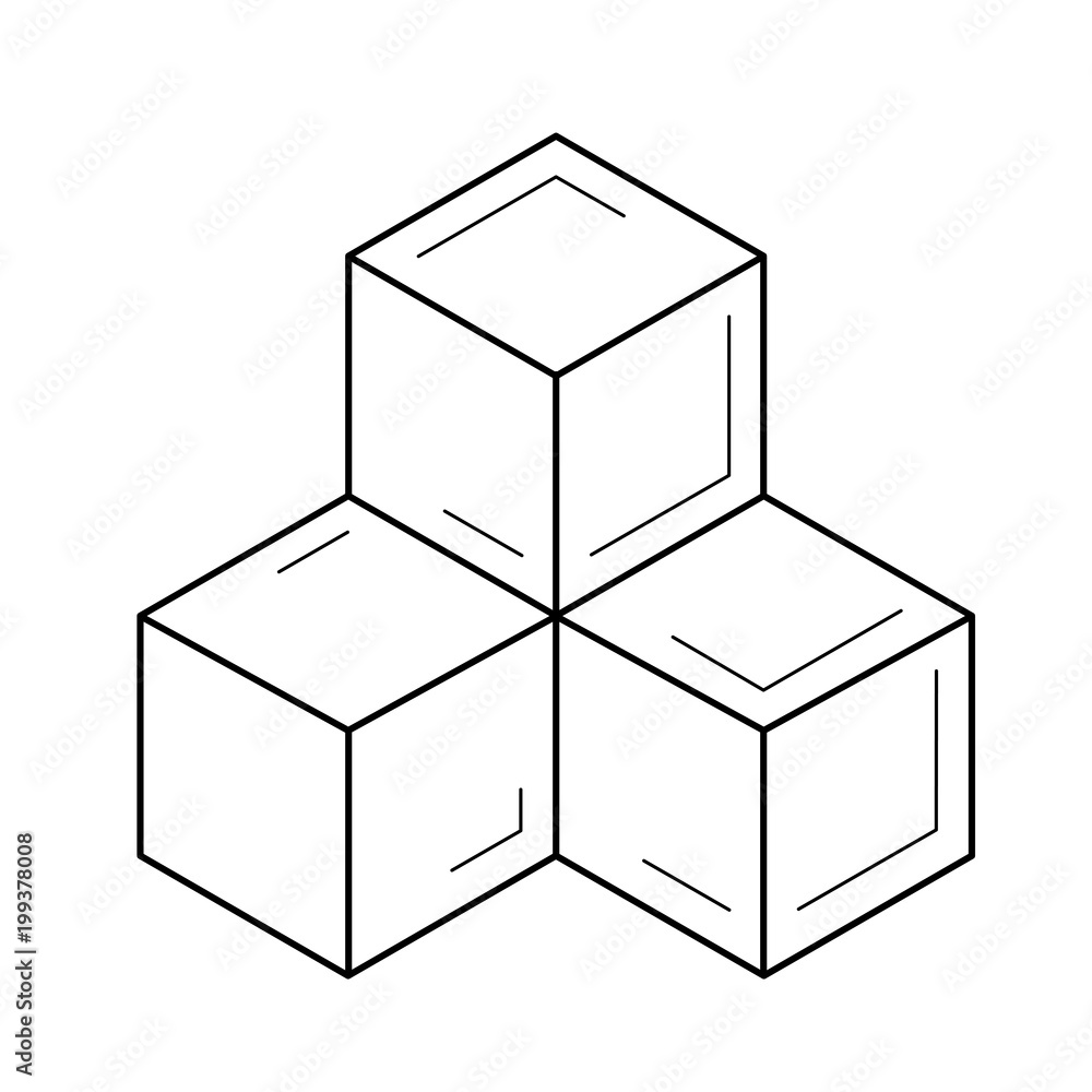 Module vector line icon isolated on white background. System building ...