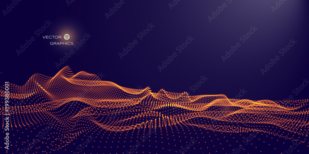 vector digital landscape Stock Vector | Adobe Stock