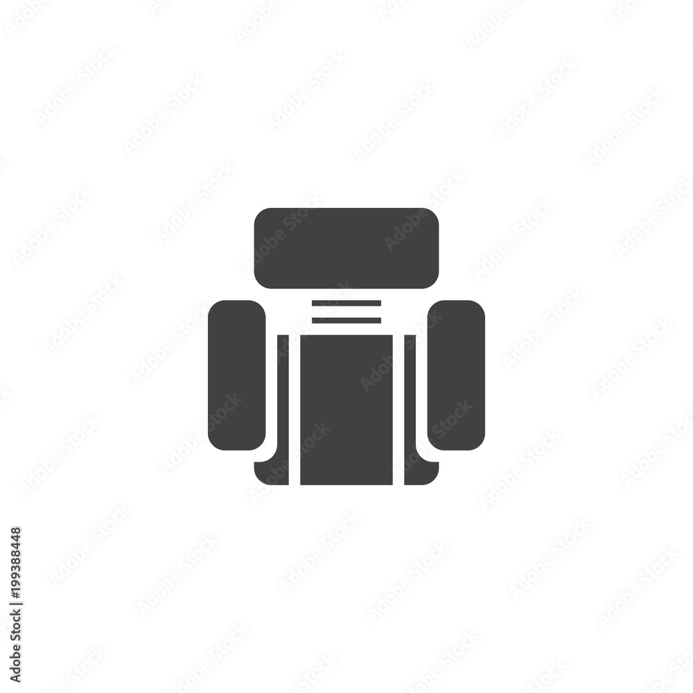 Office chair top view vector icon. filled flat sign for mobile concept ...