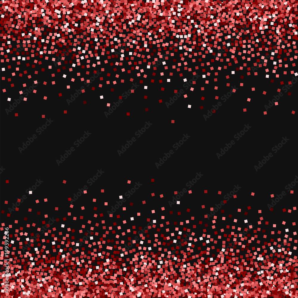 Red gold glitter. Scattered border with red gold glitter on black ...