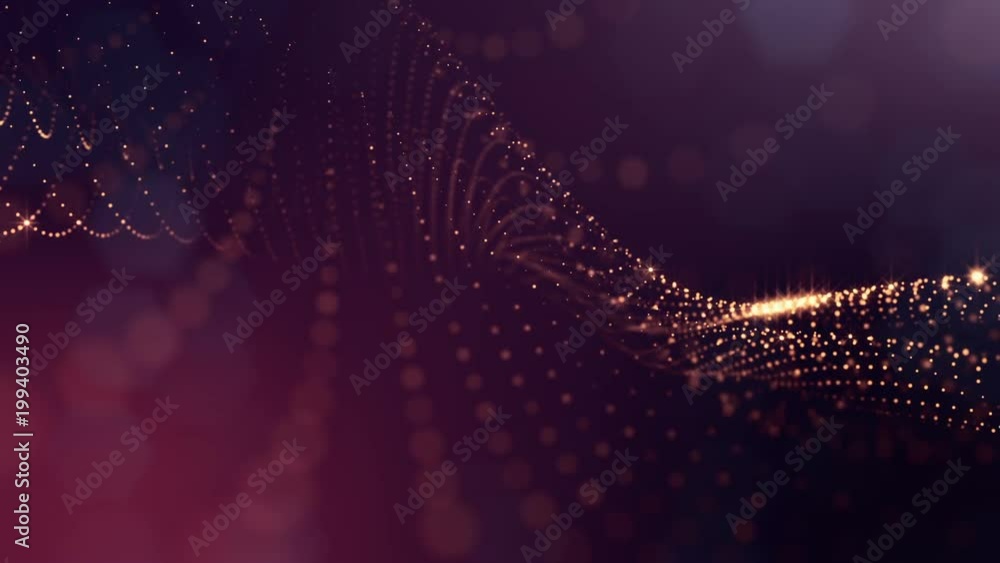 Virtual space with depth of field. Looped holographic background with ...