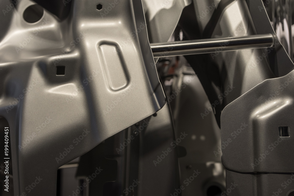 Foto de Metal parts of a car in automotive production do Stock | Adobe ...