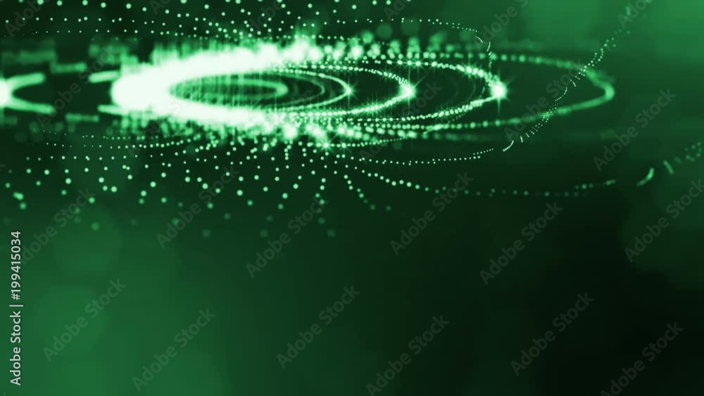 Virtual space with depth of field. Looped holographic background with ...