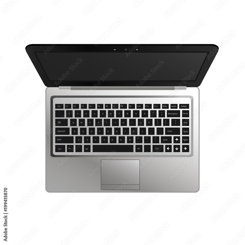 laptop flat mockup in top view. Minimal flat design for websites ...