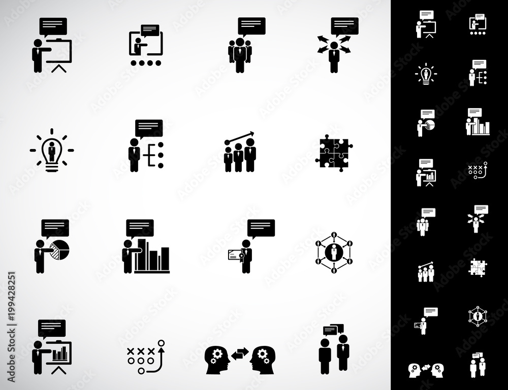 Simple business training icons set. Universal training icons to use for ...