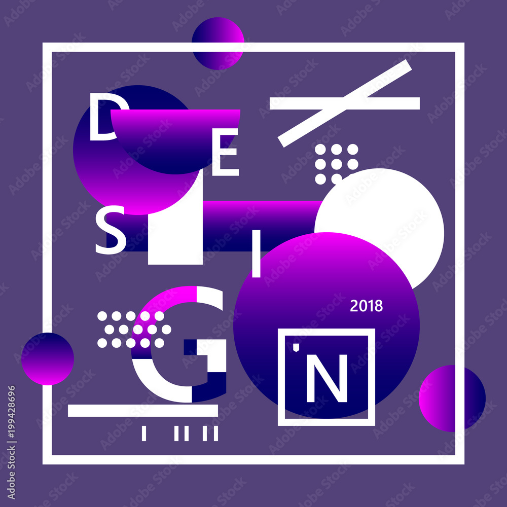 Abstract design poster. Memphis design template. Abstract geometric ...