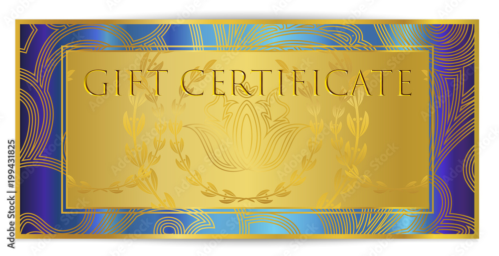 Gift certificate, Voucher, Coupon template. Royal background design ...