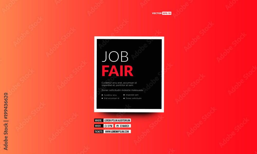 Job Fair Poster Template with Time Date Venue and Ticket Purchase ...