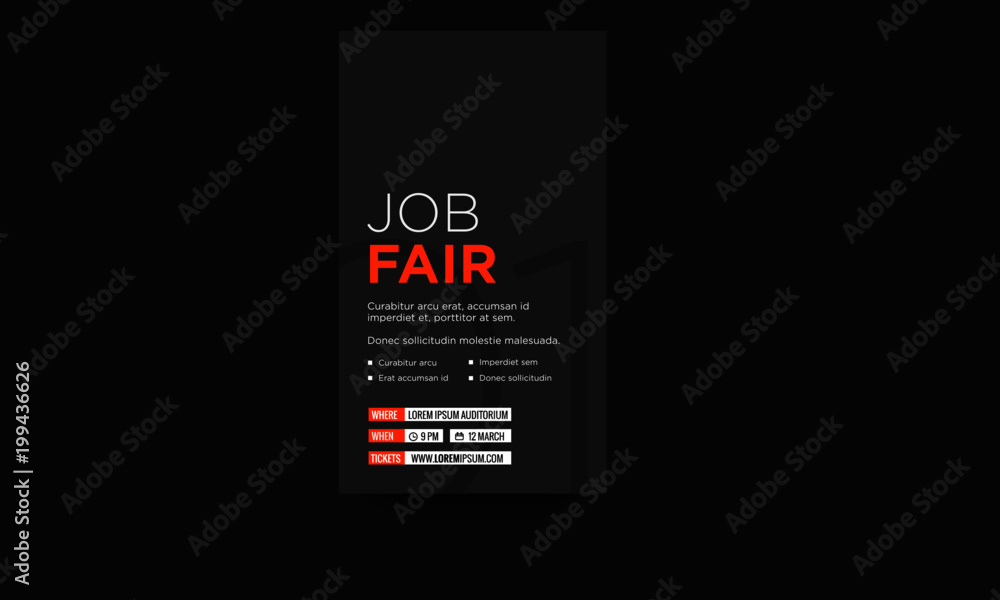 Job Fair Poster Template with Time Date Venue and Ticket Purchase ...