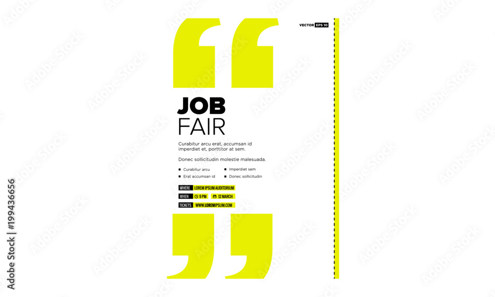 Job Fair Poster Template with Time Date Venue and Ticket Purchase ...