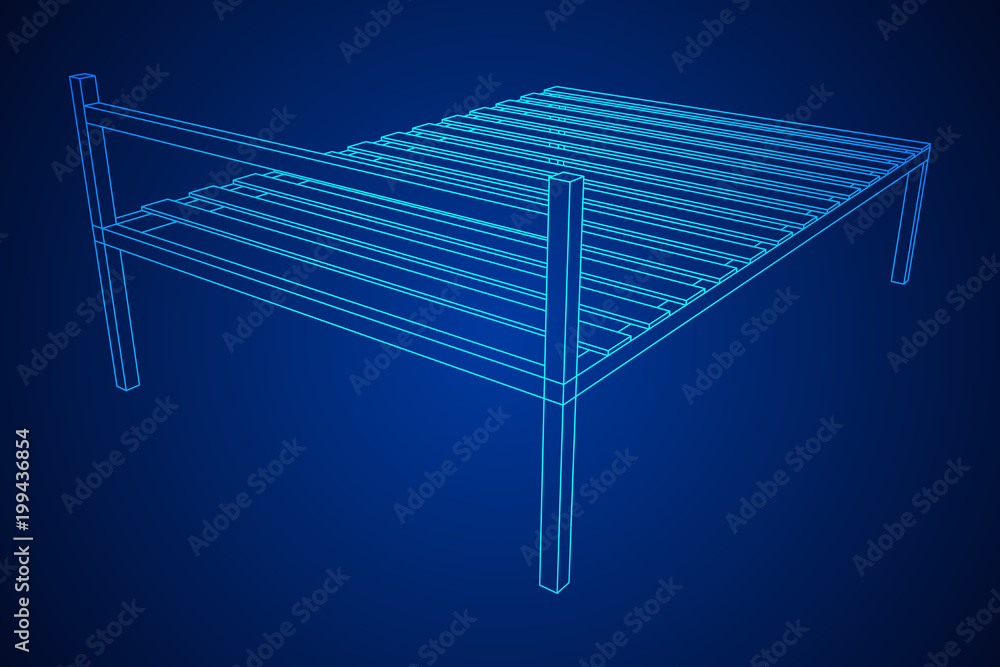 Base orthopedic bed wireframe low poly mesh vector illustration. Stock ...