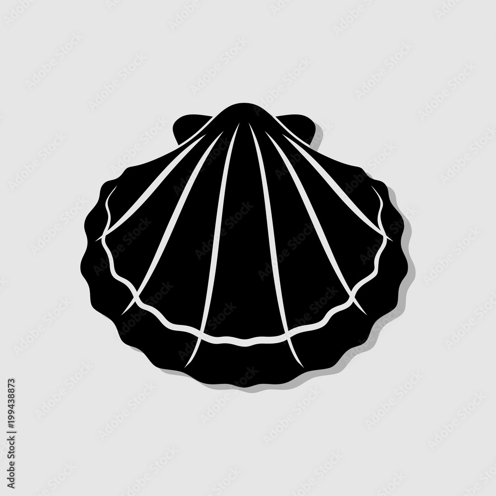 Seashell, shellfish flat icon for apps and websites. Vector ...