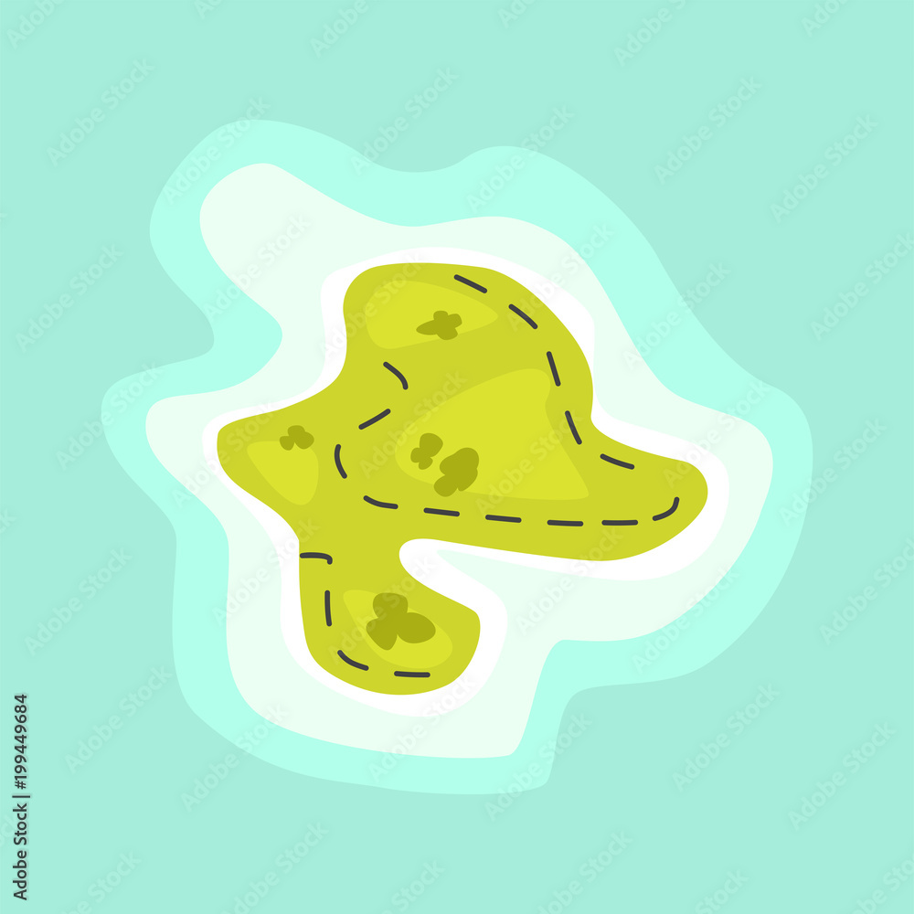 Cartoon tropical exotic island in ocean top view exotic lagoon map ...