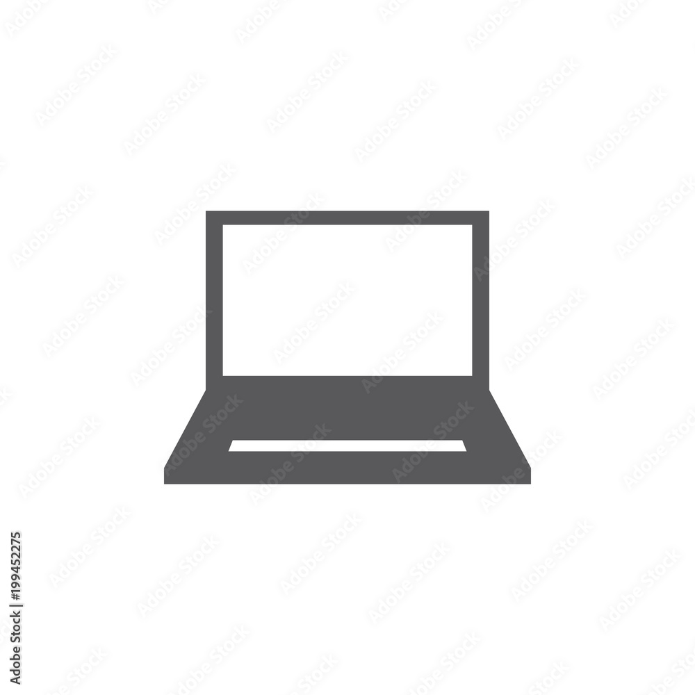 Laptop Icon in trendy flat style isolated on grey background. Computer ...