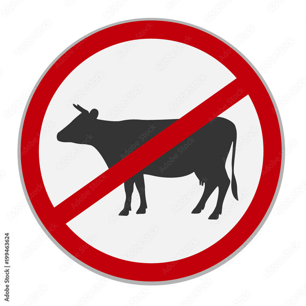 No beef sign. Dietary restriction. Vector illustration Stock Vector ...