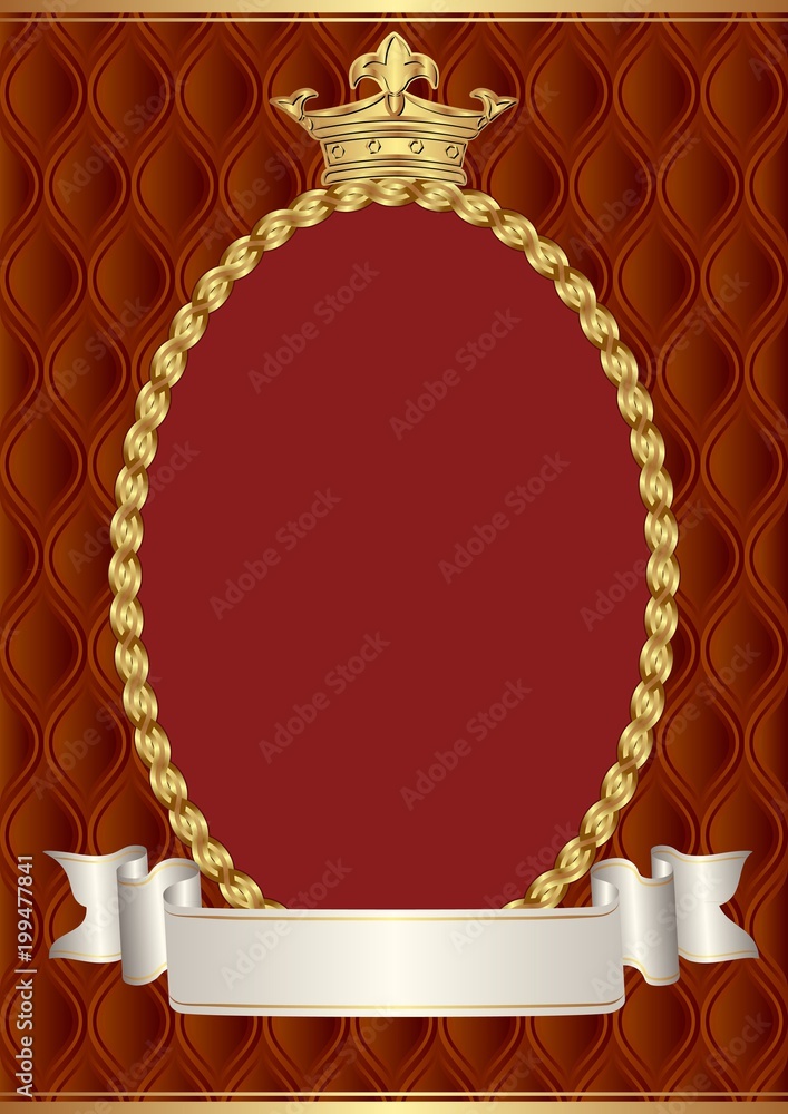 vintage background with crown and decorative border Stock Vector ...
