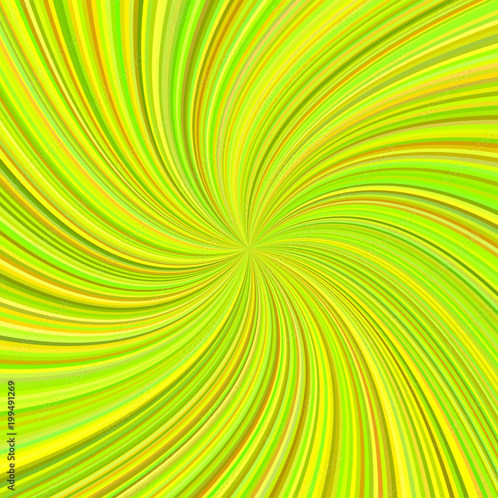 Lime color abstract swirl background from curved spiral ray stripes ...