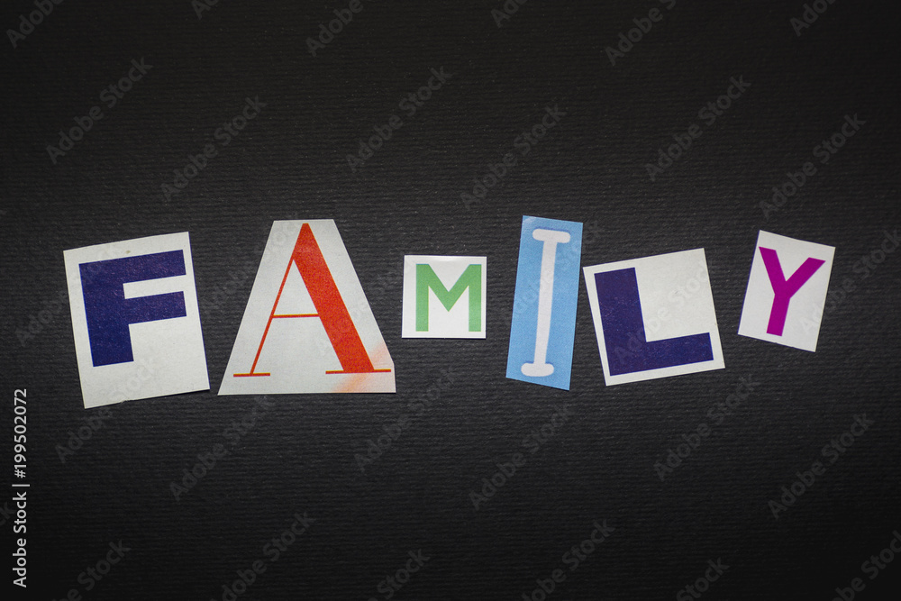 letters cut out from newspapers and magazines that form the word ...