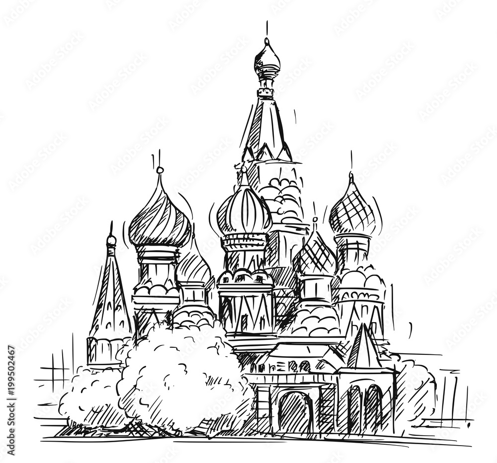 St Basils Cathedral Drawing