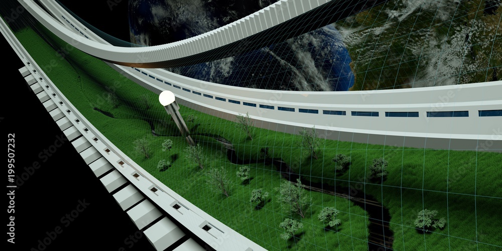 Extremely detailed and realistic 3D illustration of an orbital Space ...