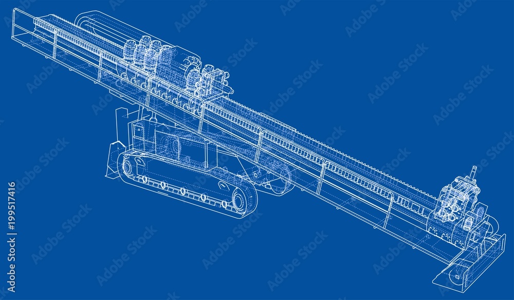 Horizontal directional drilling machine vector Stock Vector | Adobe Stock