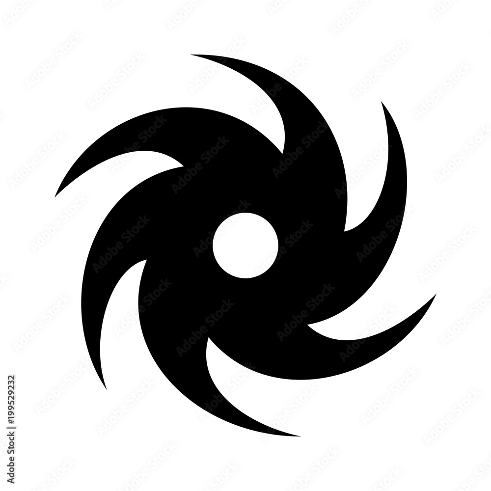 Hurricane, typhoon or tropical cyclone storm flat vector icon for ...