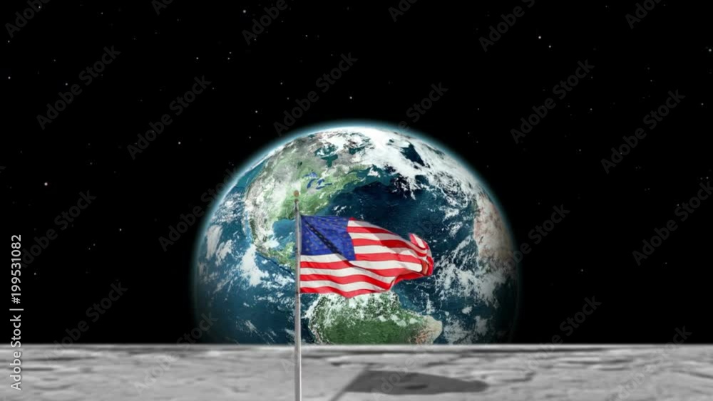 Vídeo do Stock: view of Earth rotating slowly from lunar surface ...