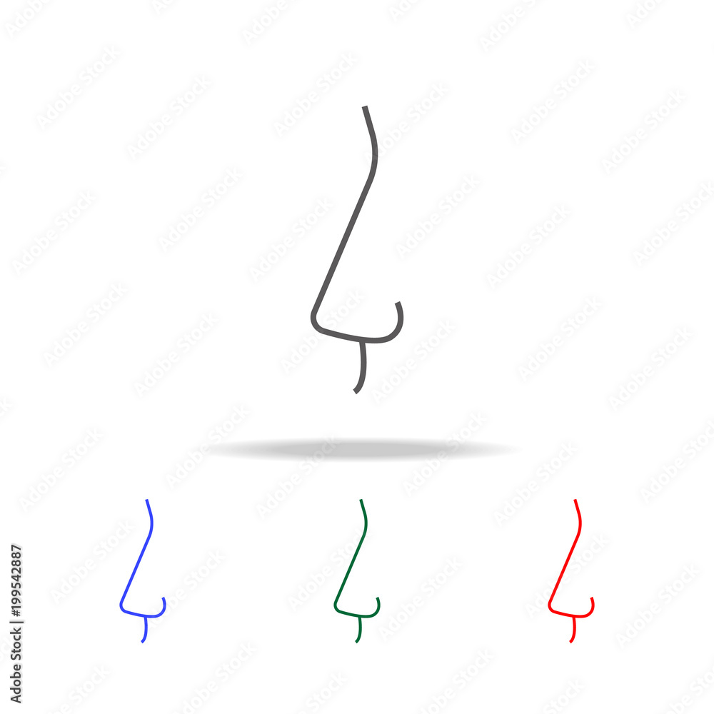 nose icon. Elements of human body part multi colored icons. Premium ...