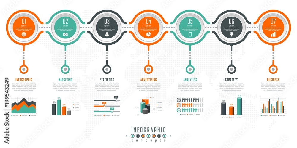 Infographic timeline template can be used for chart, diagram, web ...