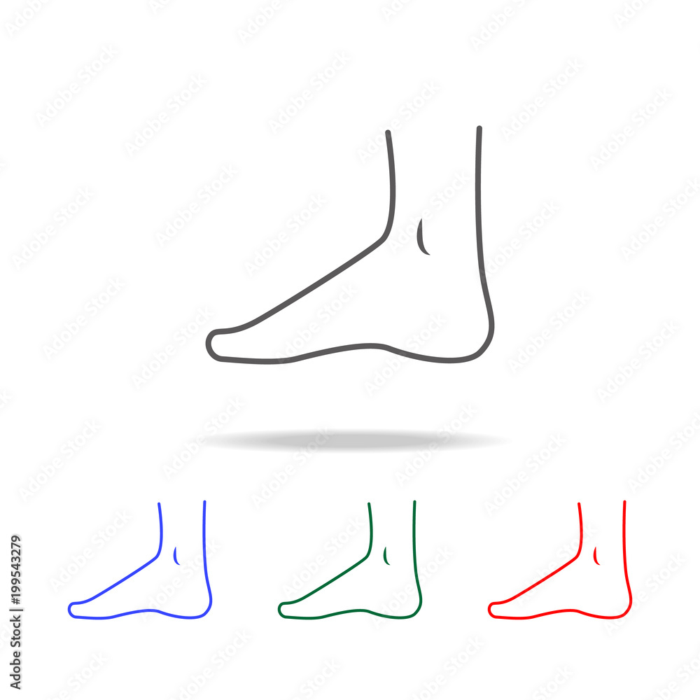 Foot, foot standing icon. Elements of human body part multi colored ...