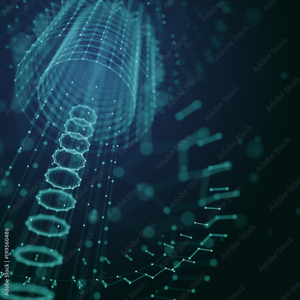 Futuristic Background. 3d Render Illustration. Abstract architecture ...