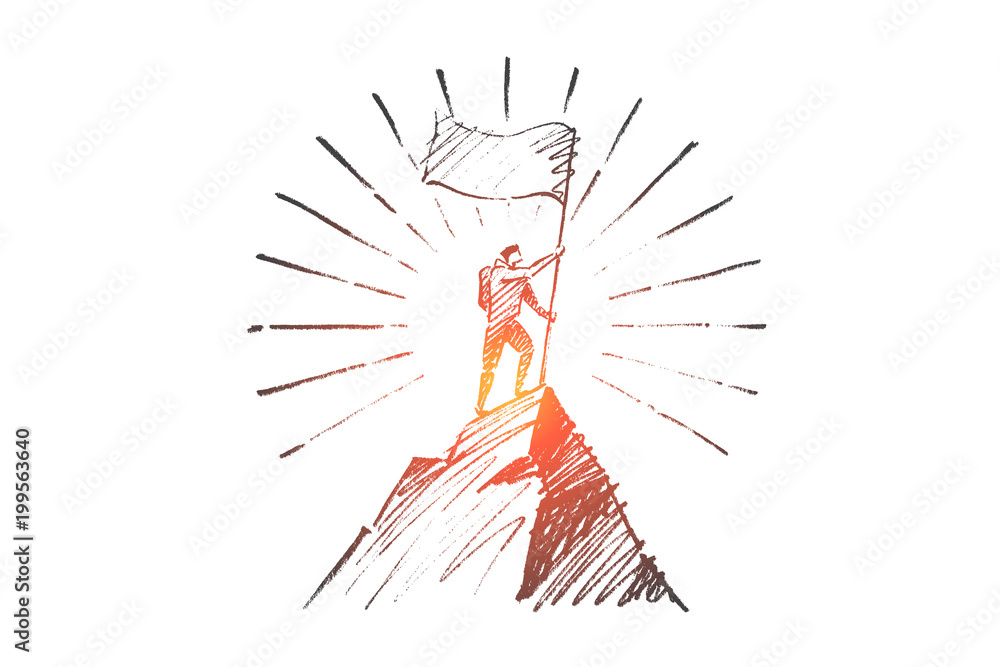 Vector hand drawn Leadership concept sketch. Stock Vector | Adobe Stock