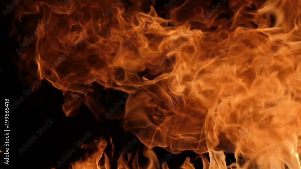 Real fire flame in slowmotion, shooting with high speed camera. Stock ...