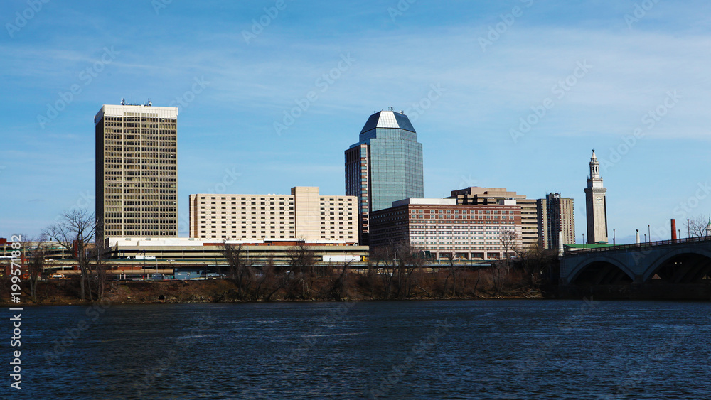 Scene of the Springfield, Massachusetts skyline Stock Photo | Adobe Stock