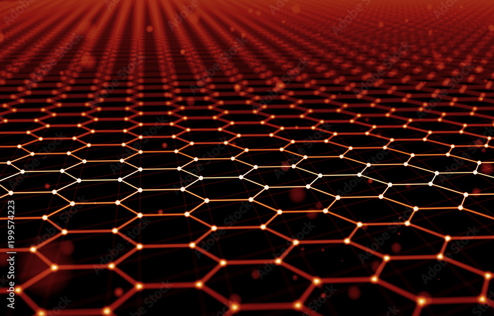 Futuristic Hexagon Pattern Abstract Background. 3d Render Illustration ...