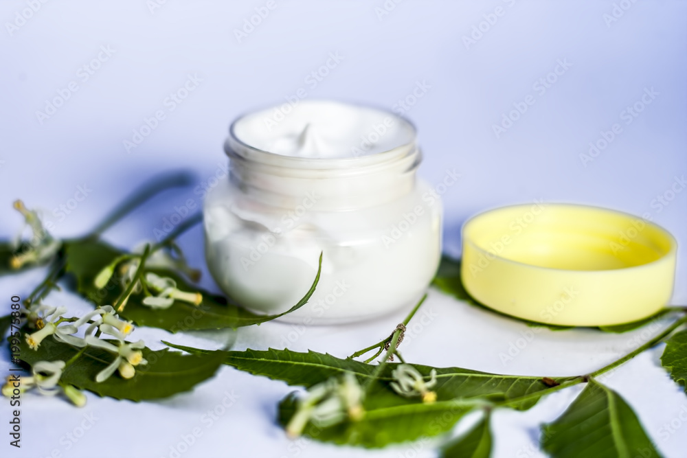 Foto de Close up of cream of Neem,Nim, Indian Iilac or Azadirachta ...
