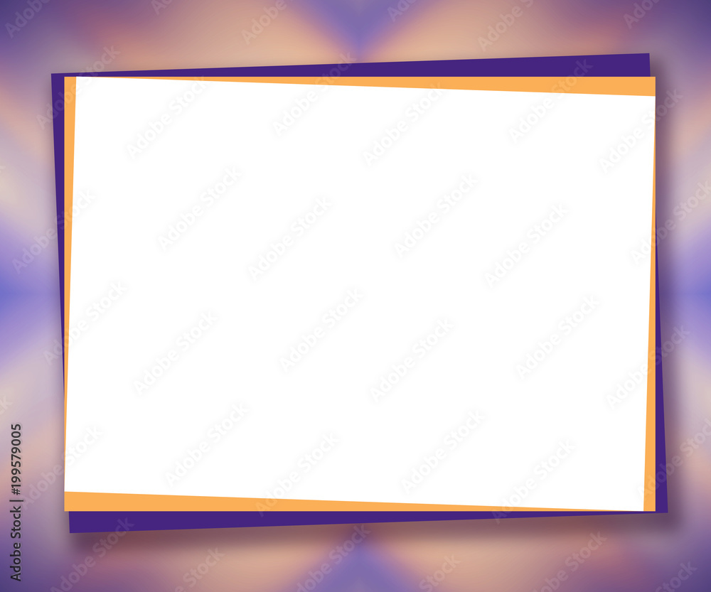 Mock up design with big white piece of paper as text box. Blurred ...