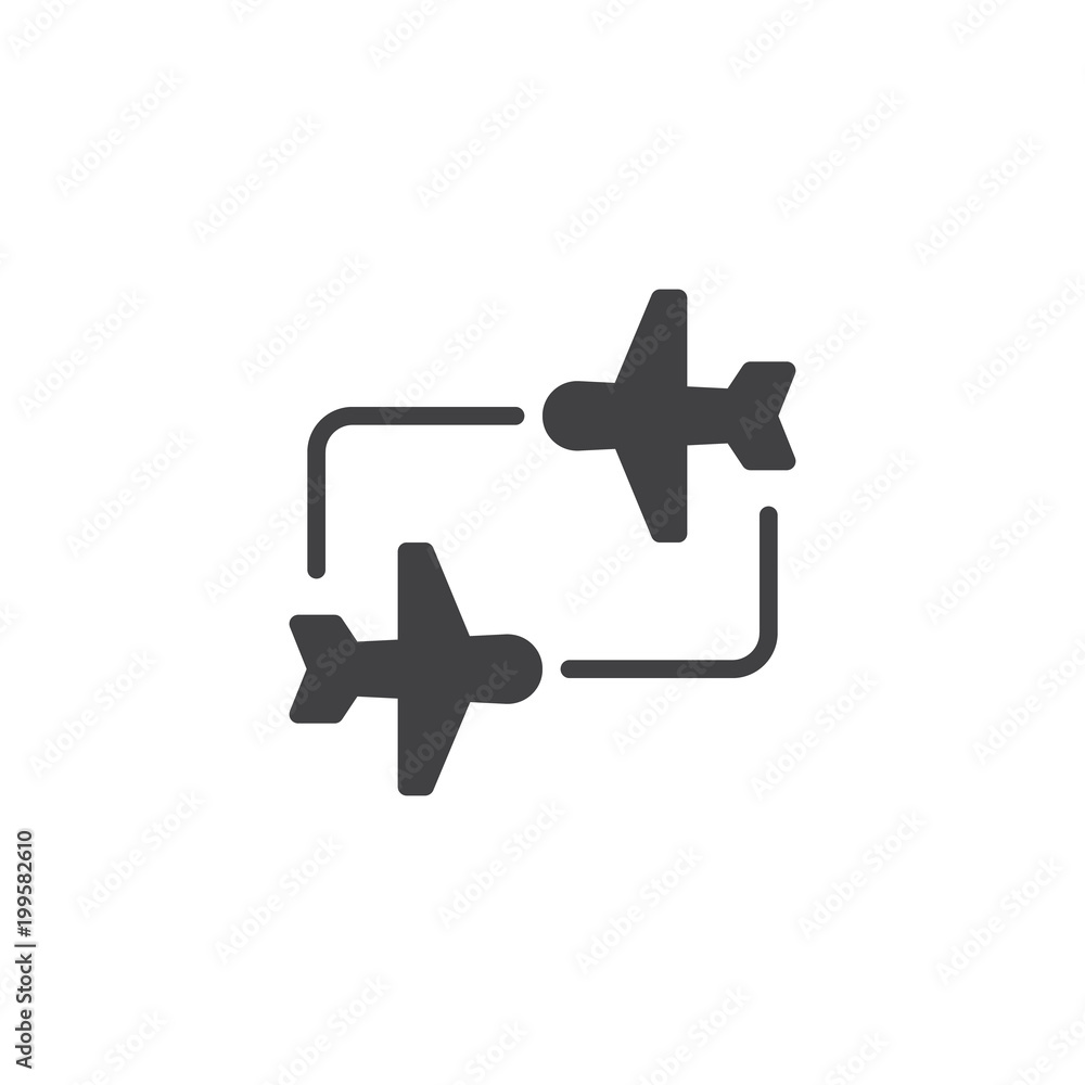 Flight transfer vector icon. filled flat sign for mobile concept and ...