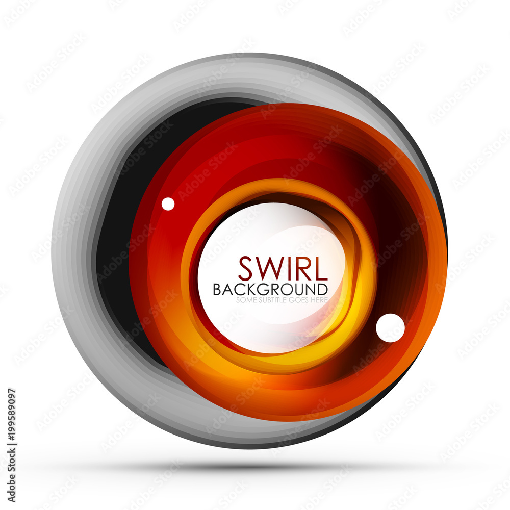 Spiral swirl flowing lines 3d vector abstract digital motion background ...