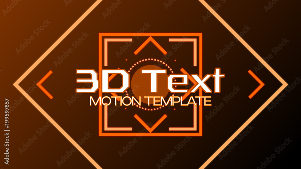 3D Text with Rotating Squares Title Stock Template | Adobe Stock
