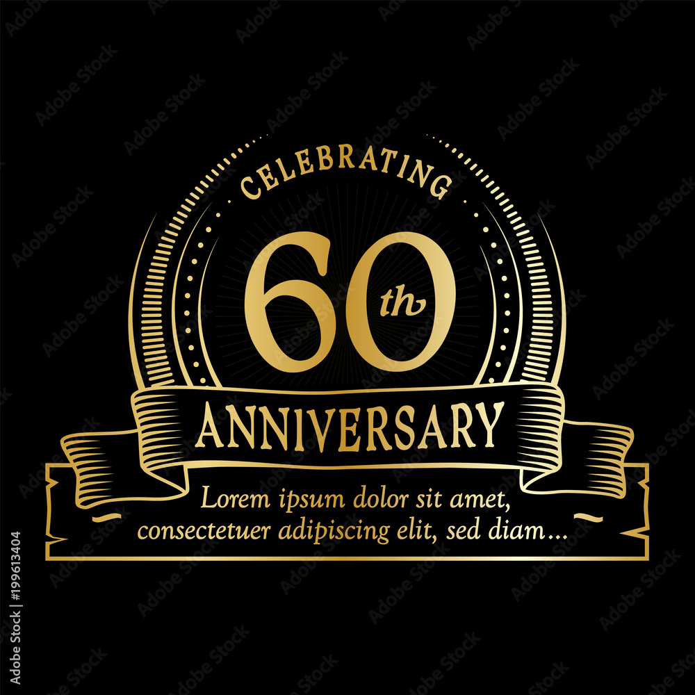 60th anniversary design template. Vector and illustration. Stock Vector ...
