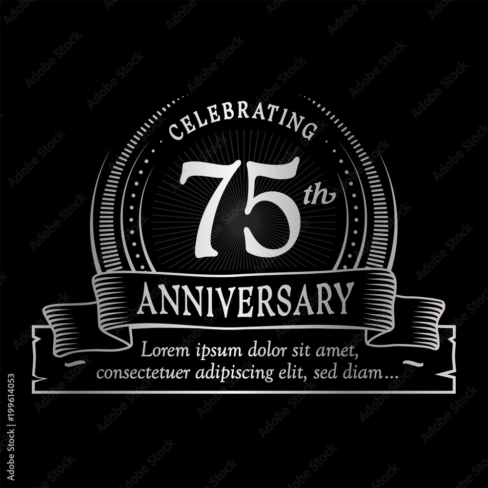 75th anniversary design template. Vector and illustration. Stock Vector ...