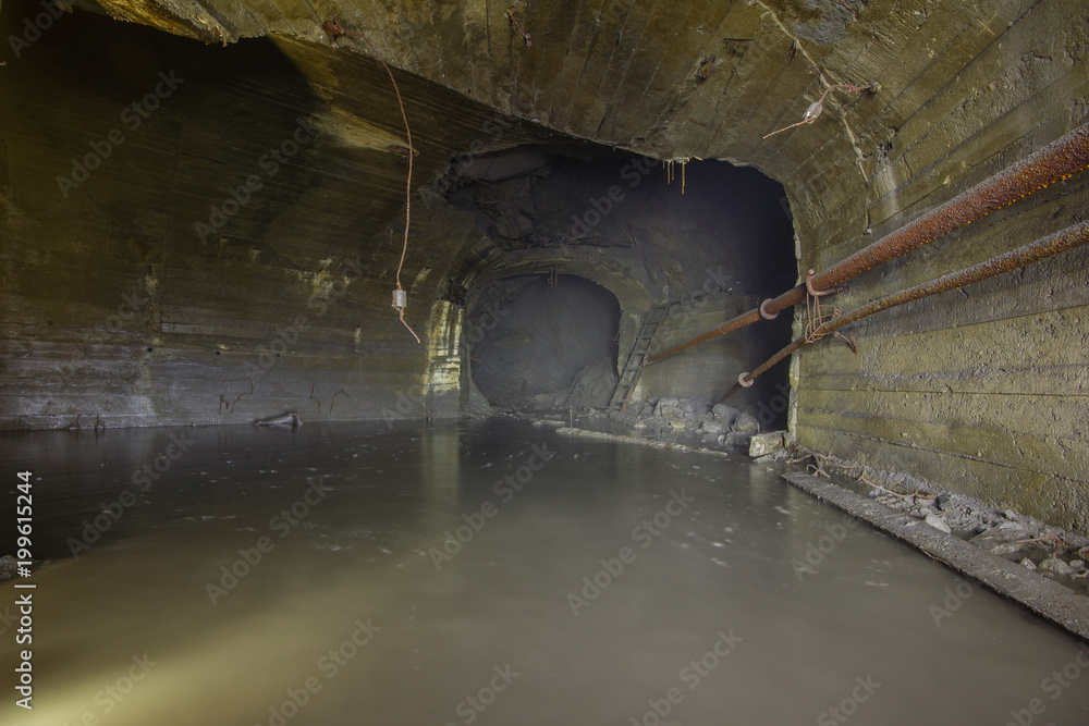 Underground old ore gold mine tunnel shaft passage mining technology ...