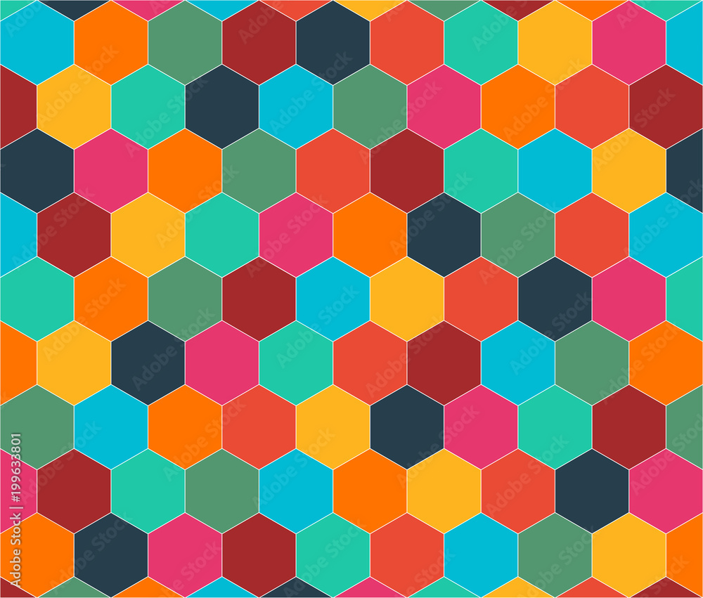 Colorful Abstract Hexagon Background Stock Vector | Adobe Stock