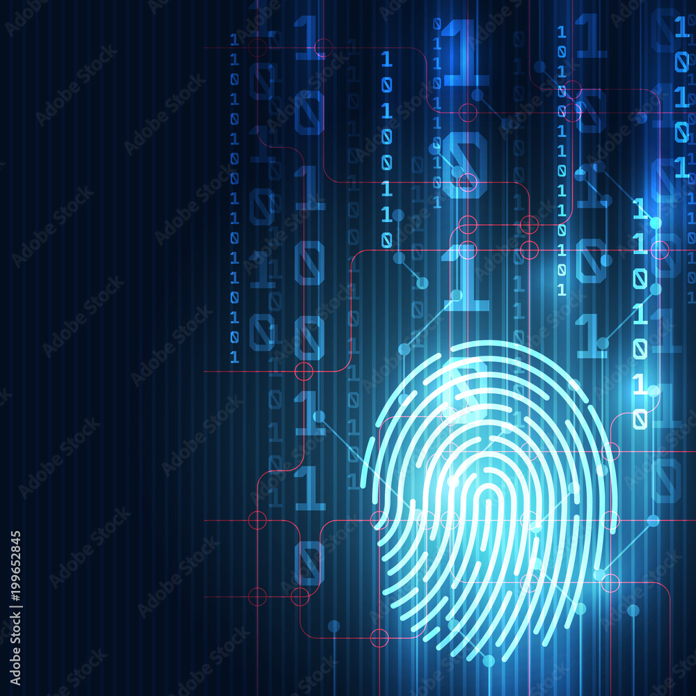 Fingerprint integrated in a printed circuit, releasing binary codes ...