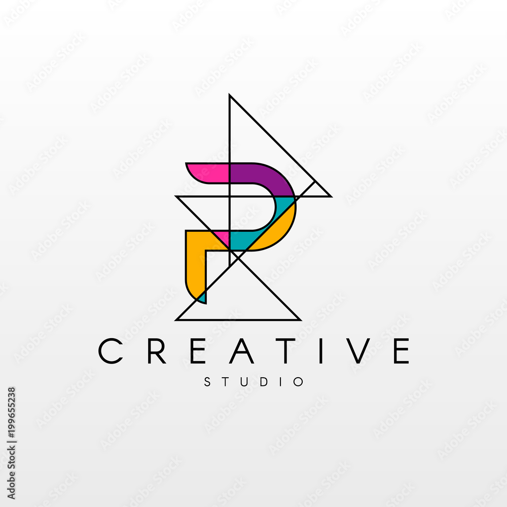 P letter logo. Logo Design with Creative Modern Trendy Typography Stock ...